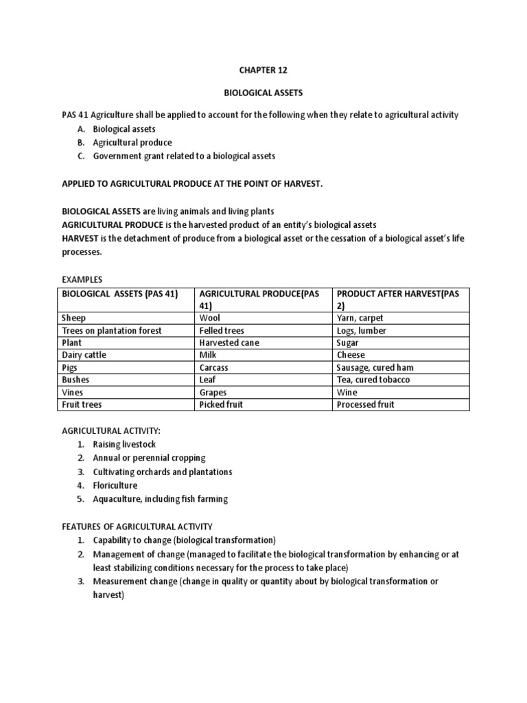 Biological Assets | PDF | Agriculture | Plantation