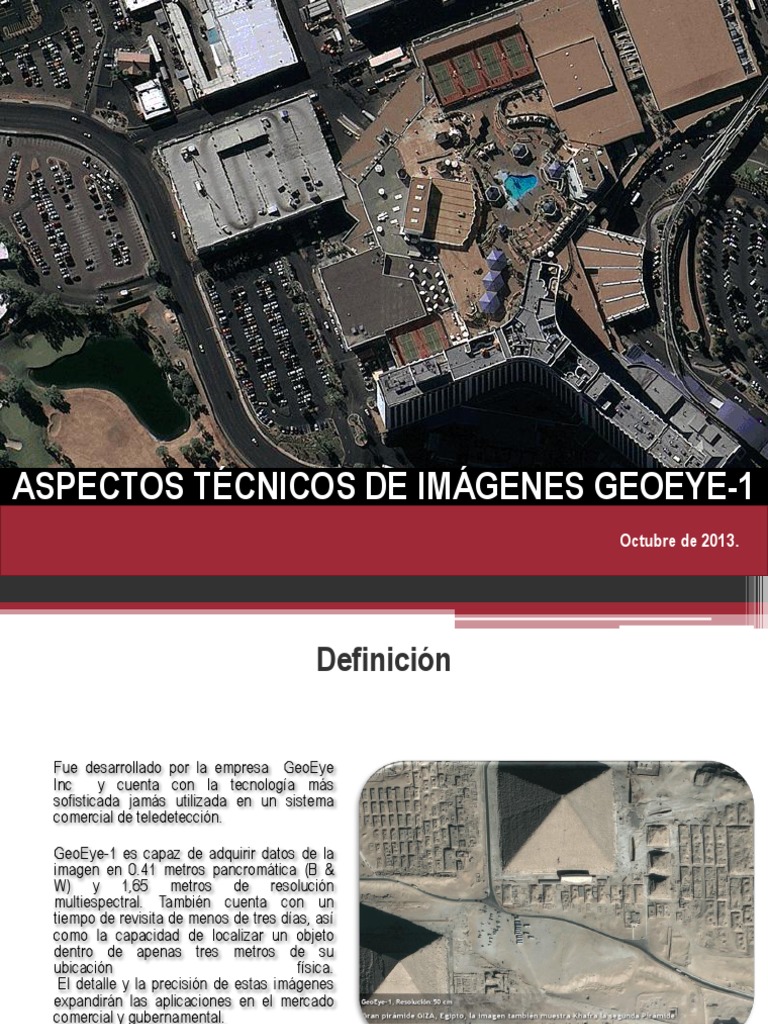 Aspecto Tecnicos Imagenes Geoeye 1 | PDF | Satélite | Petróleo