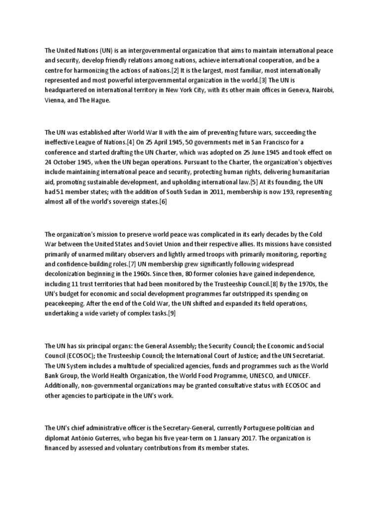 The United Nations | PDF | United Nations | International Relations
