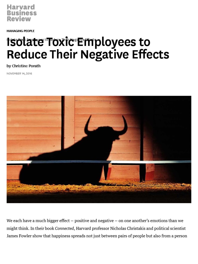 Isolate Toxic Employees To Reduce Their Negative Effects | PDF ...