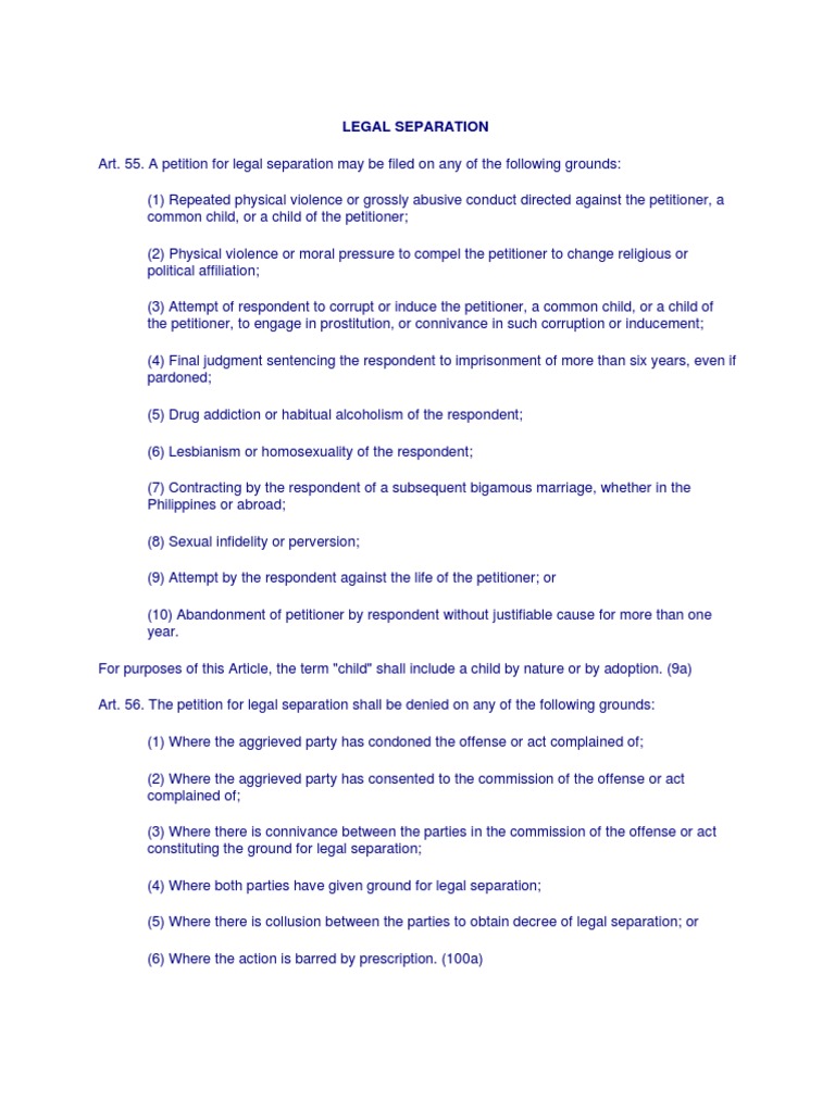 Legal Separation | PDF | Common Law | Justice