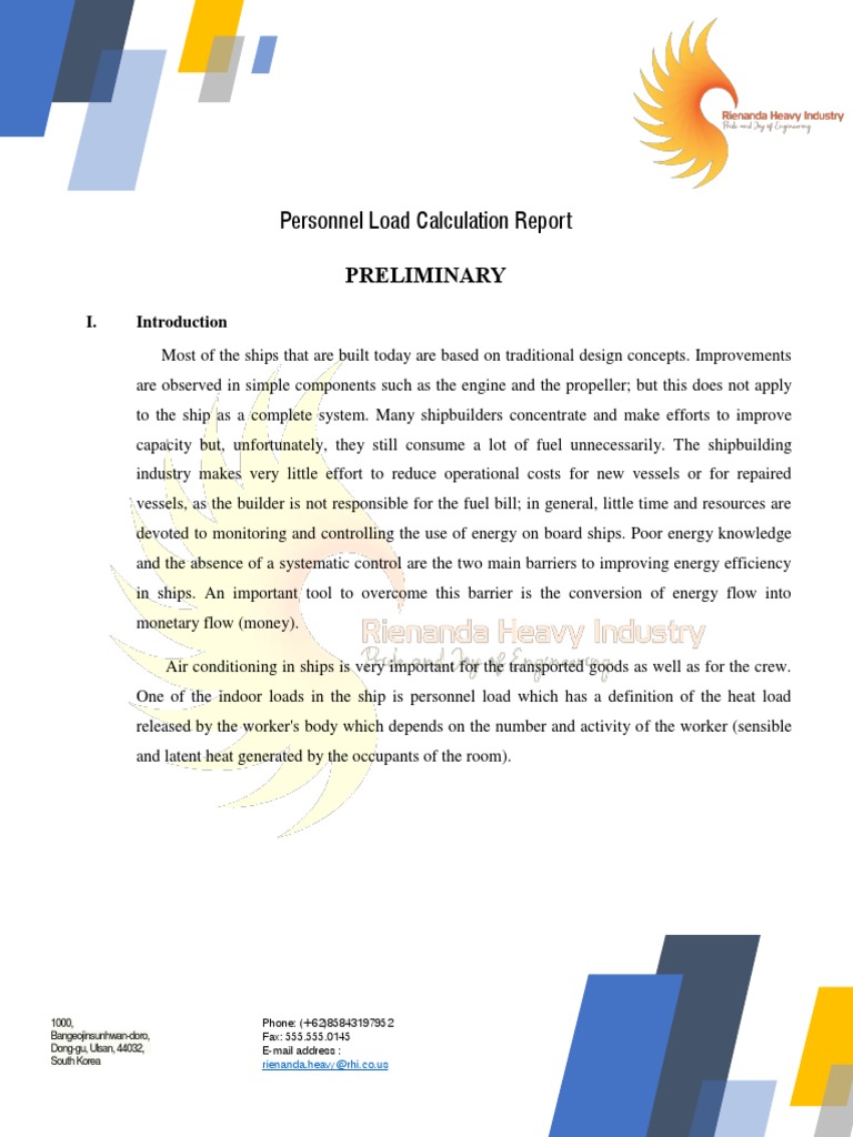 Personnel Load Calculation for Ships | PDF | Ships | Shipbuilding
