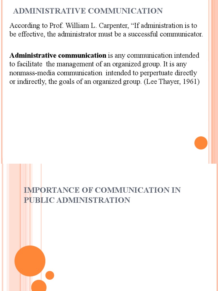 Importance of Communication in Administration | PDF | Governance ...