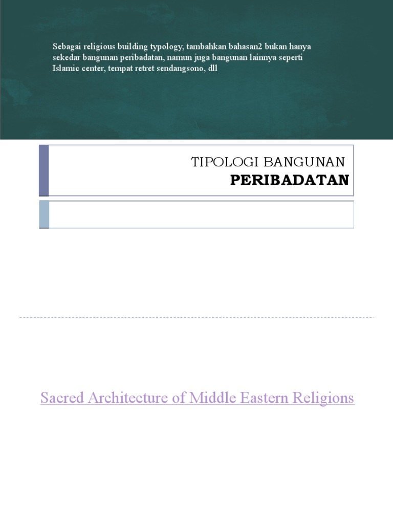 Kuliah Tipologi Bang Peribadatan | PDF | Seni | Agama & Spiritualitas