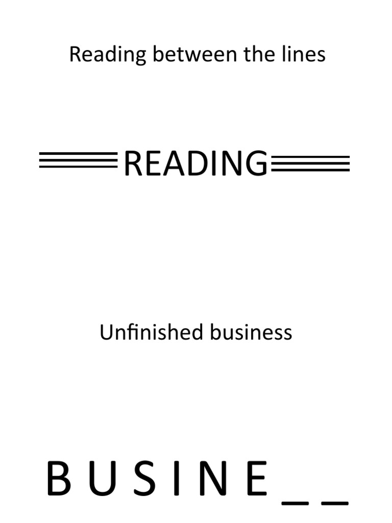 Reading Between The Lines | PDF