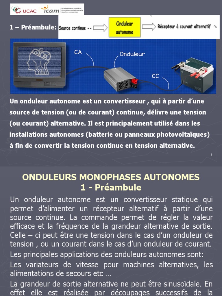 Onduleurs Autonomes: Fonctionnement et Commande | PDF | Onduleur | Composants électriques