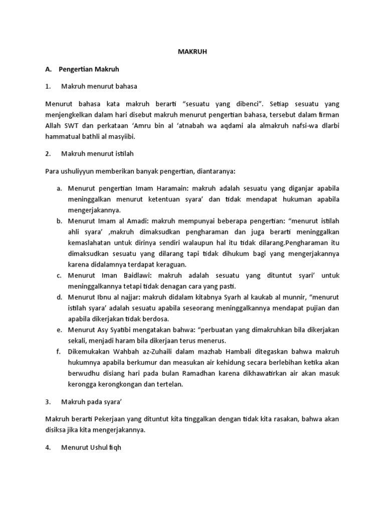 MAKRUH | PDF