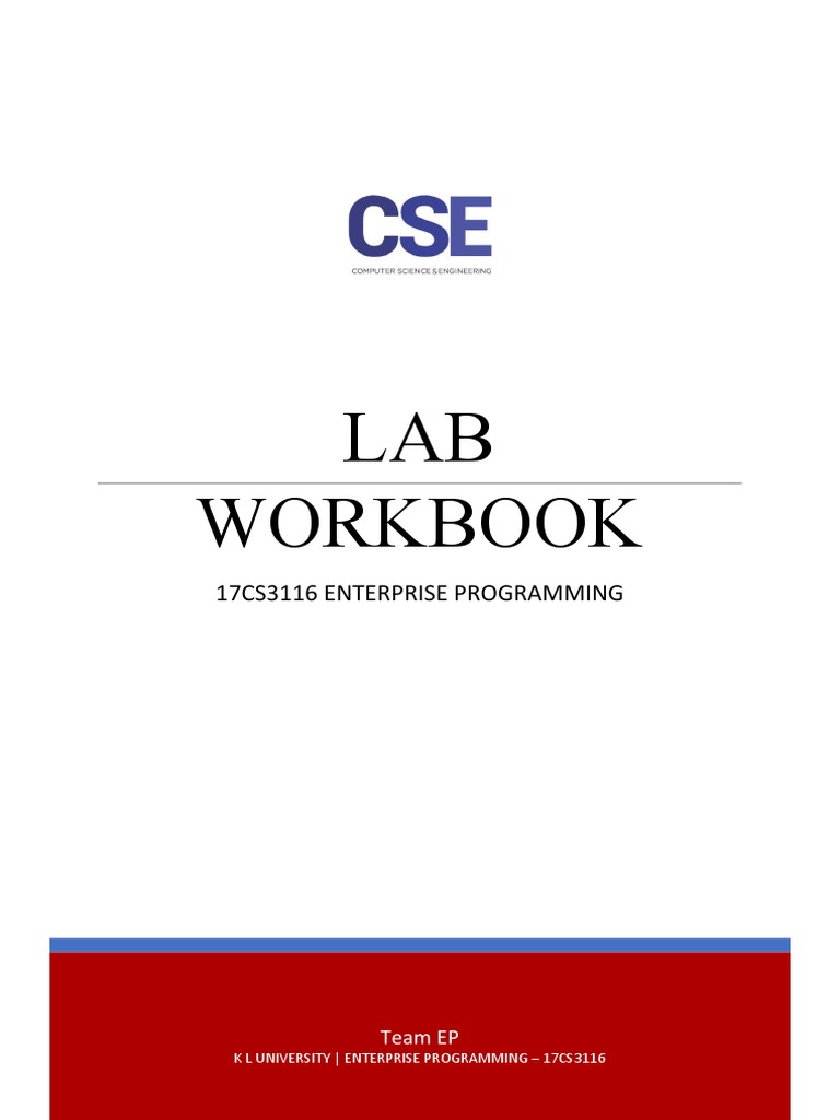 LAB Workbook: 17Cs3116 Enterprise Programming | PDF | Html Element | Html