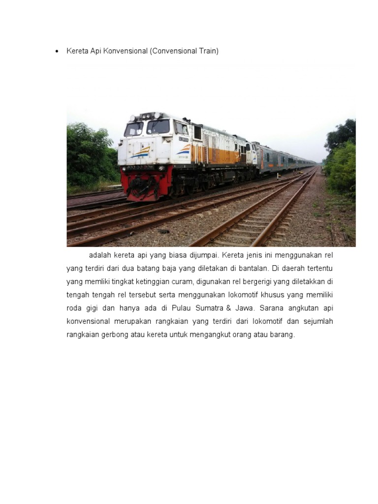 Jenis dan Deskripsi Kereta Api Konvensional | PDF