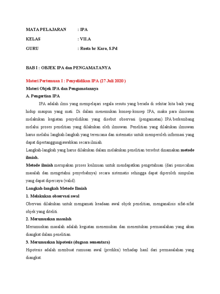 Metode Ilmiah dan Pengukuran IPA | PDF | Kesehatan Holistik | Sains ...