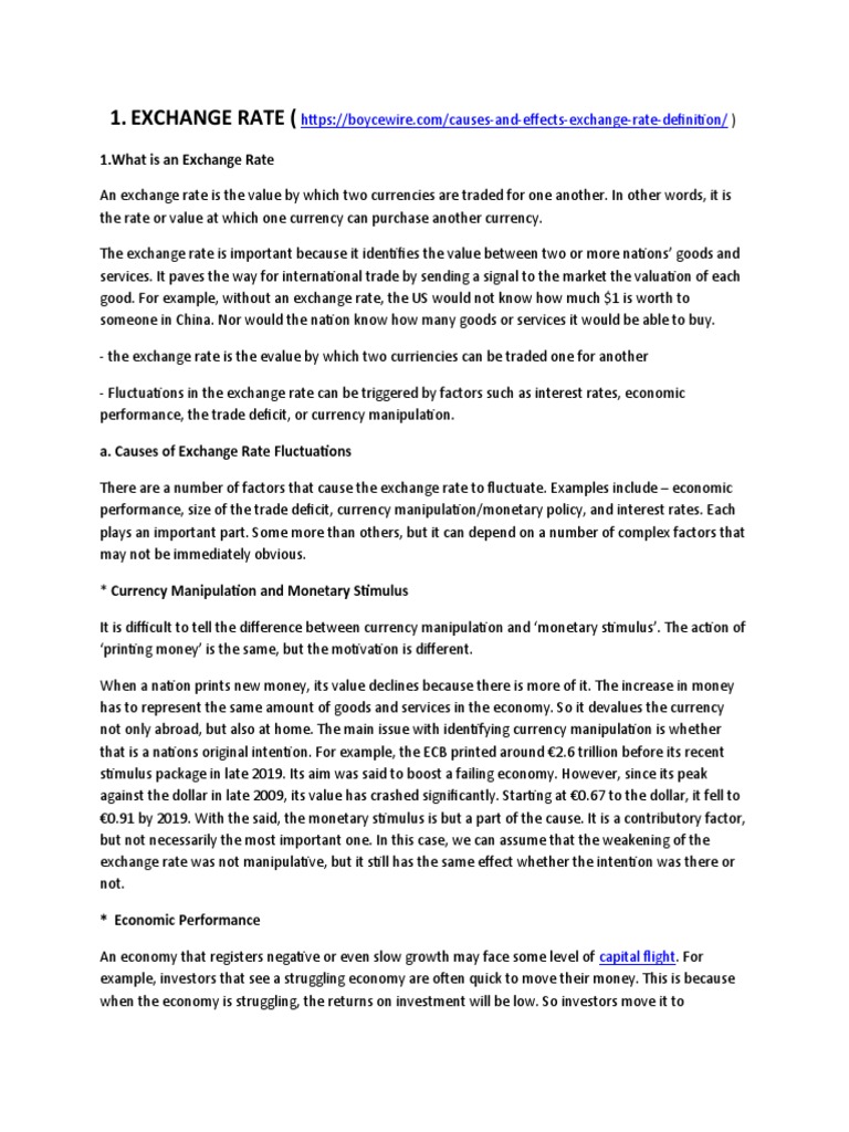 1.what Is An Exchange Rate | PDF | Exchange Rate | Free Trade