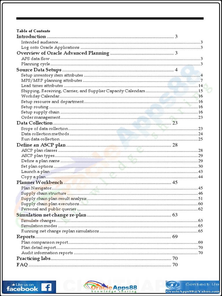 Oracle ASCP Training Overview | PDF | Computers