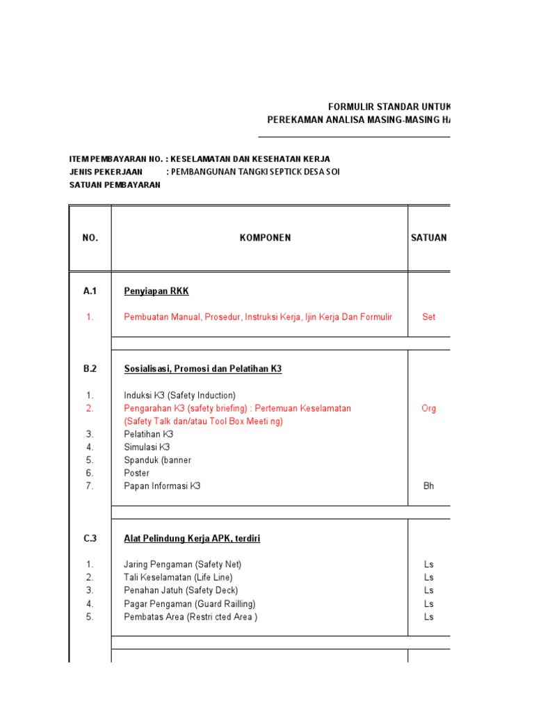 Format K3 PUPR 7 - 2019 | PDF