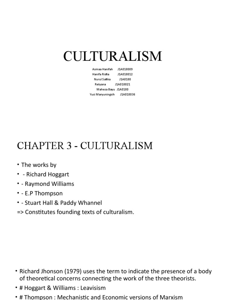 Kel 3 Culturalism | PDF | Cultural Studies | Popular Culture