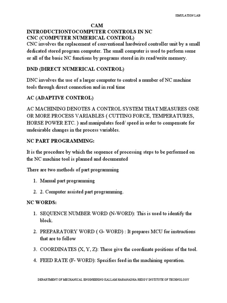 CNC Manual | PDF | Numerical Control | Industries