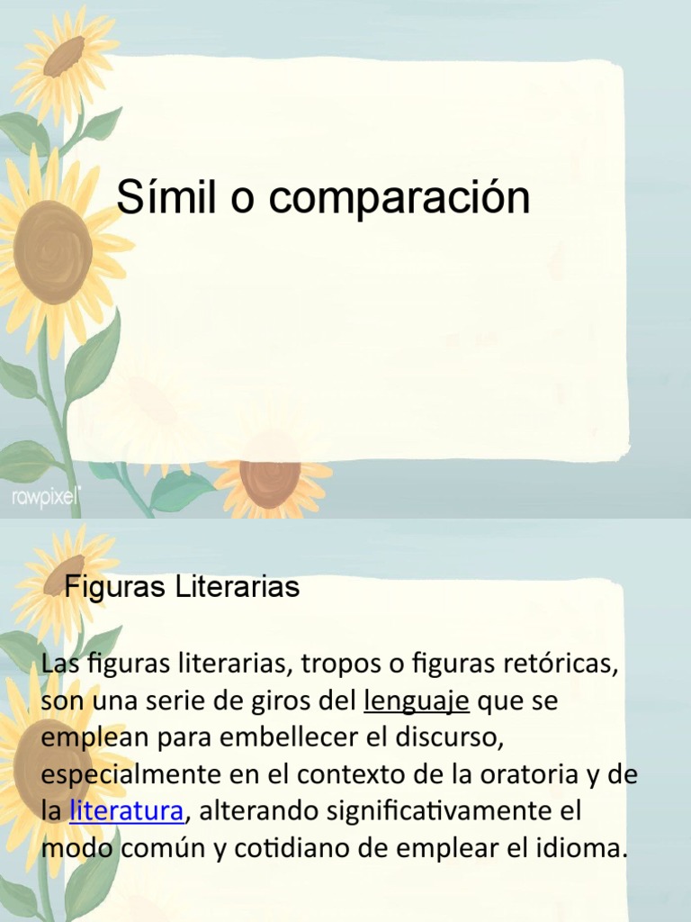 Símil o Comparación | PDF | Oración (Lingüística) | Párrafo