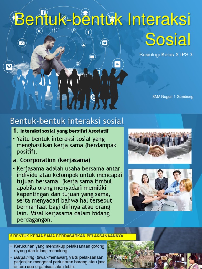 KD 3.2. Interaksi Sosial (Bentuk-Bentuk Interaksi Sosial) | PDF