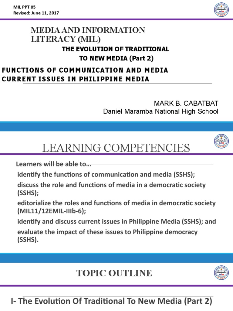 Media and Information Literacy (Mil) : The Evolution of Traditional To ...