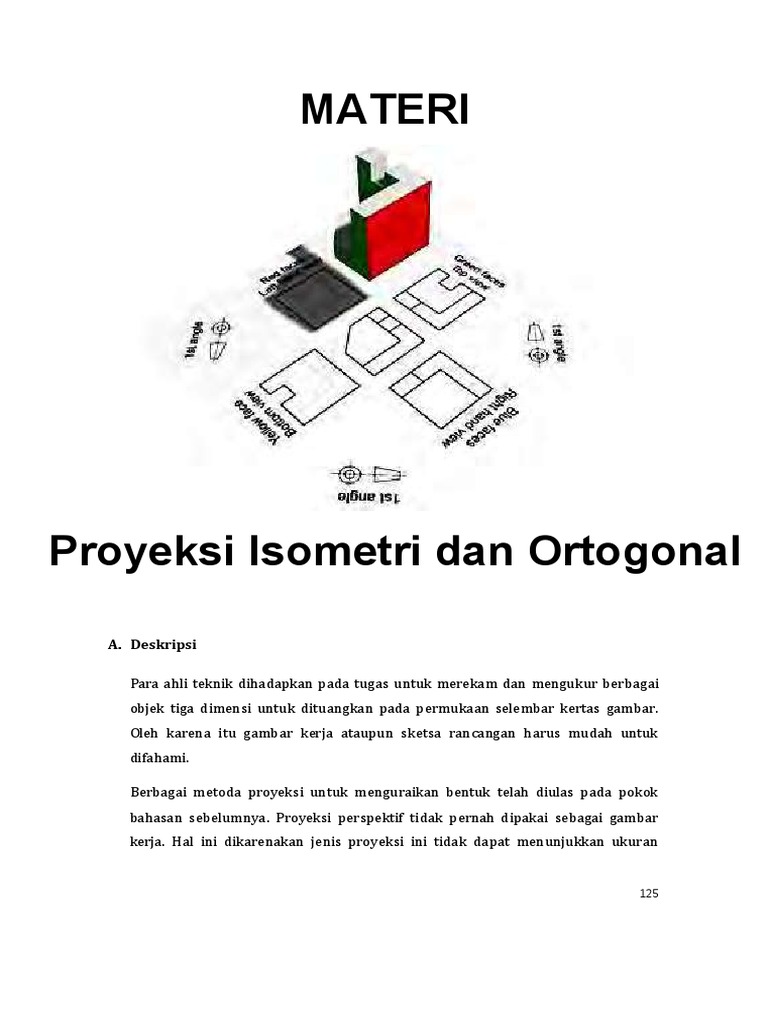 Proyeksi Isometri Ortogonal | PDF | Metode & Bahan Ajar | Seni