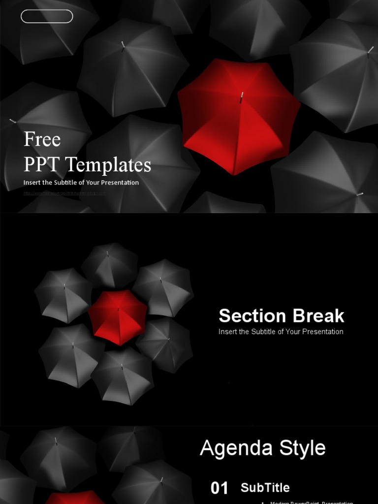 Stand Out Red Umbrella PowerPoint Templates | PDF | Infographics ...