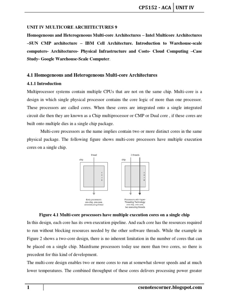 Unit Iv Multicore Architectures | PDF | Multi Core Processor | Central Processing Unit
