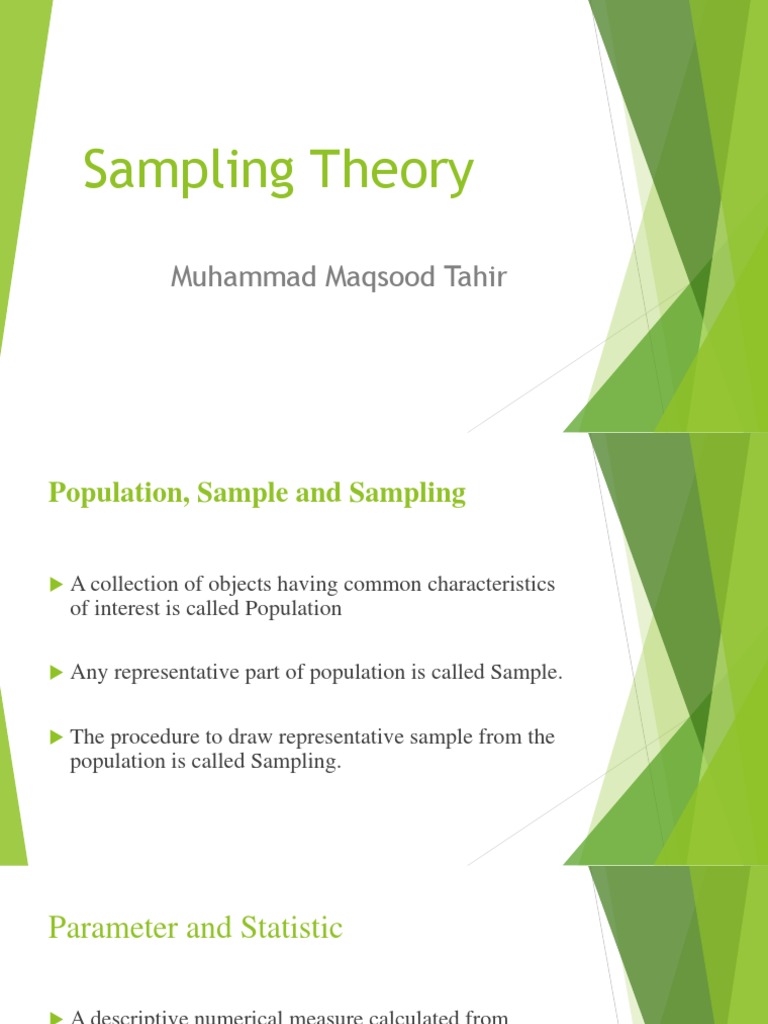 Sampling Theory: Muhammad Maqsood Tahir | PDF | Stratified Sampling ...