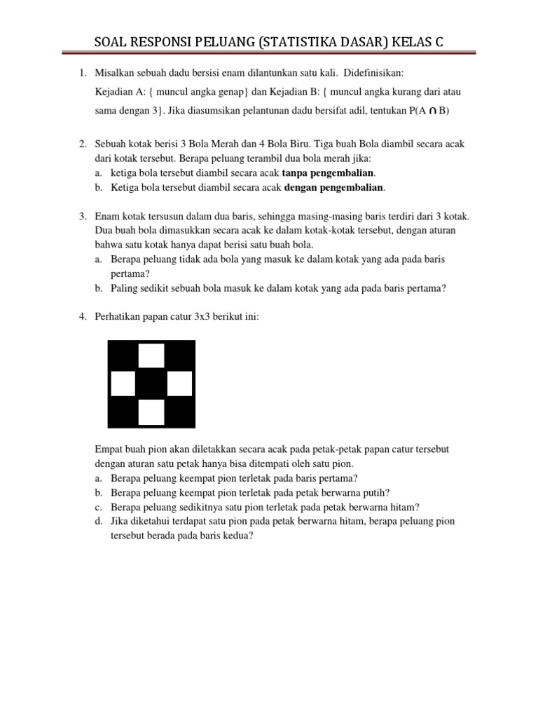 Soal Responsi Peluang | PDF