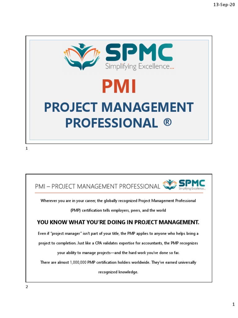 PMP - Day 1 | PDF | Project Management Professional | Project Management