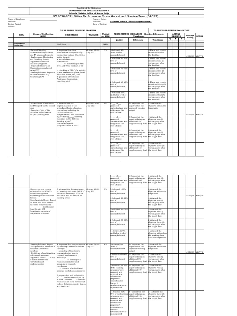 Opcrf School Head Final | PDF | Curriculum | Human Nature