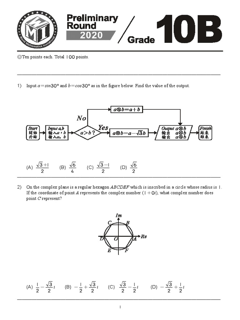 2020 WMI Prelim G10 Paper B | PDF