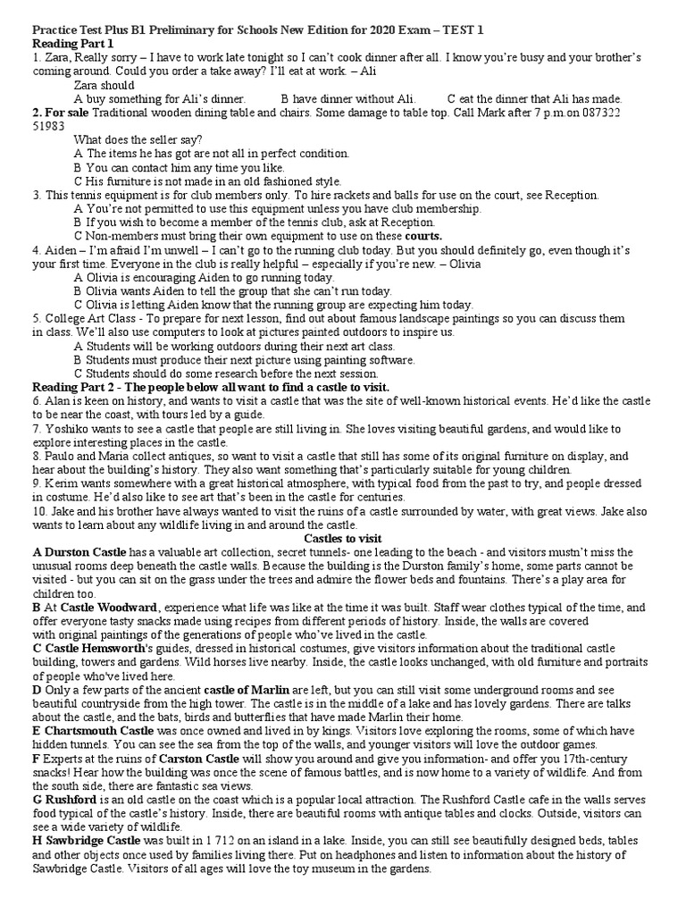 Practice Test Plus B1 Preliminary For Schools New Edition For 2020 Exam ...