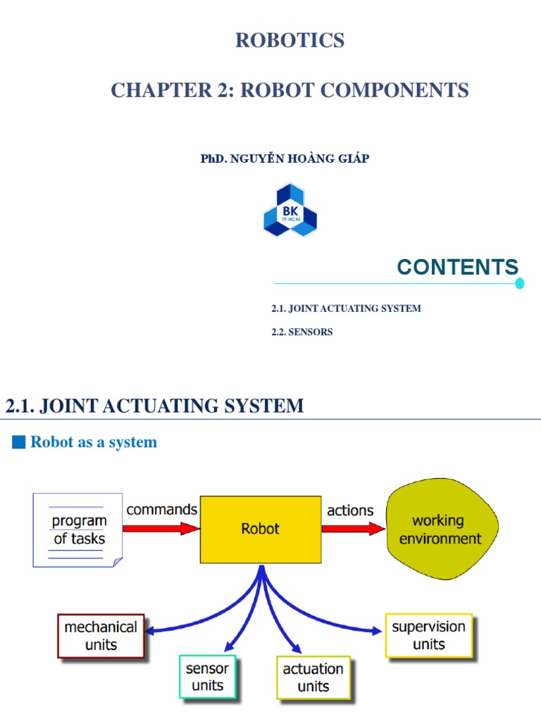 Robotics Chapter 2: Robot Components: Phd. Nguyễn Hoàng Giáp | PDF ...