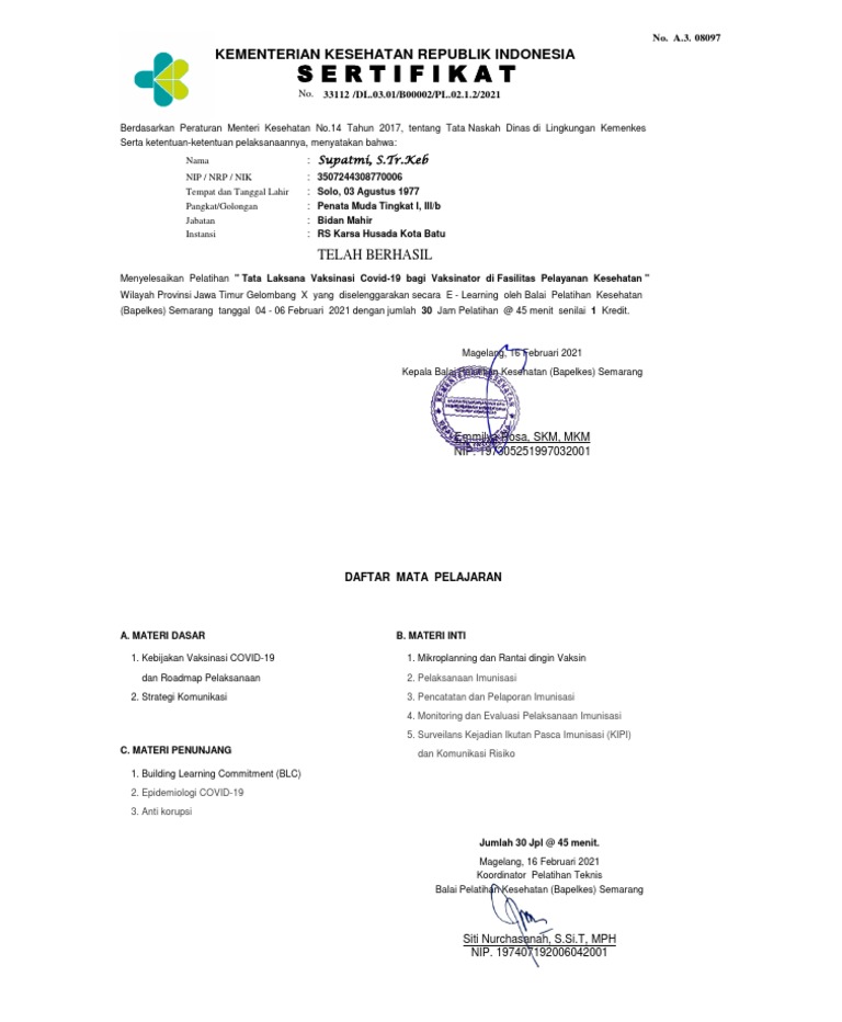 94 - Supatmi, S.TR - Keb | PDF