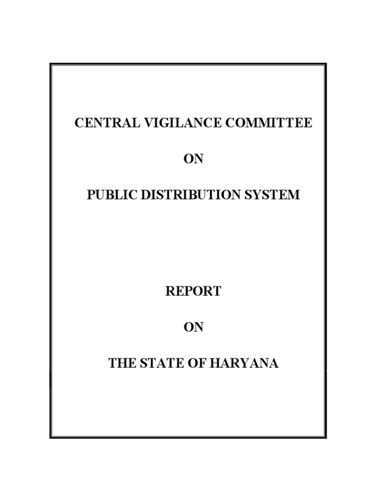 PDS Report of Haryana | PDF | Government | Policy