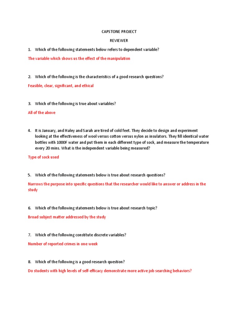 Capstone Project Research Review | PDF | Experiment | Hypothesis