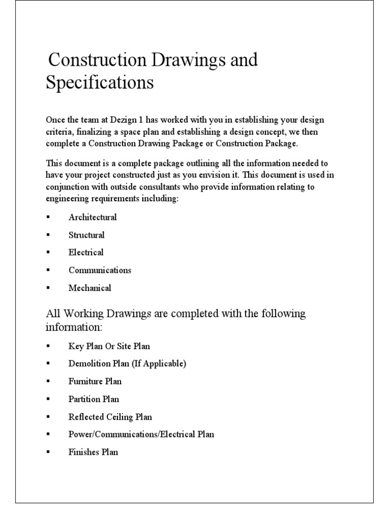 Construction Drawings and Specifications | PDF | Specification ...