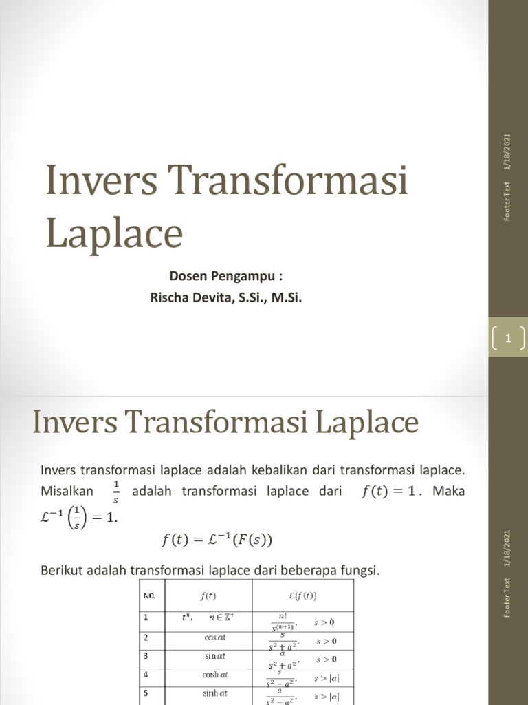 Invers Transformasi Laplace | PDF