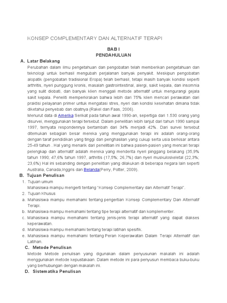 Konsep Complementary Dan Alternatif Terapi | PDF