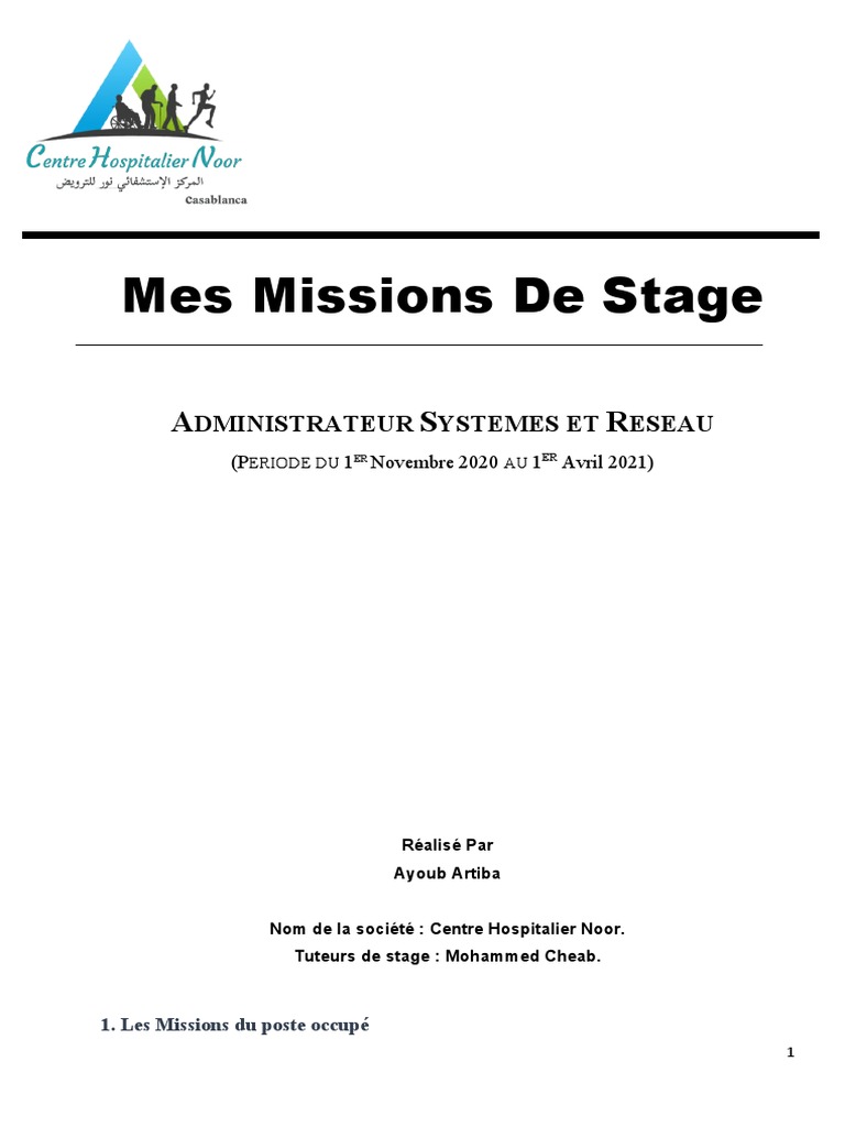 Missions de Stage en Informatique | PDF | Informatique | Windows 10