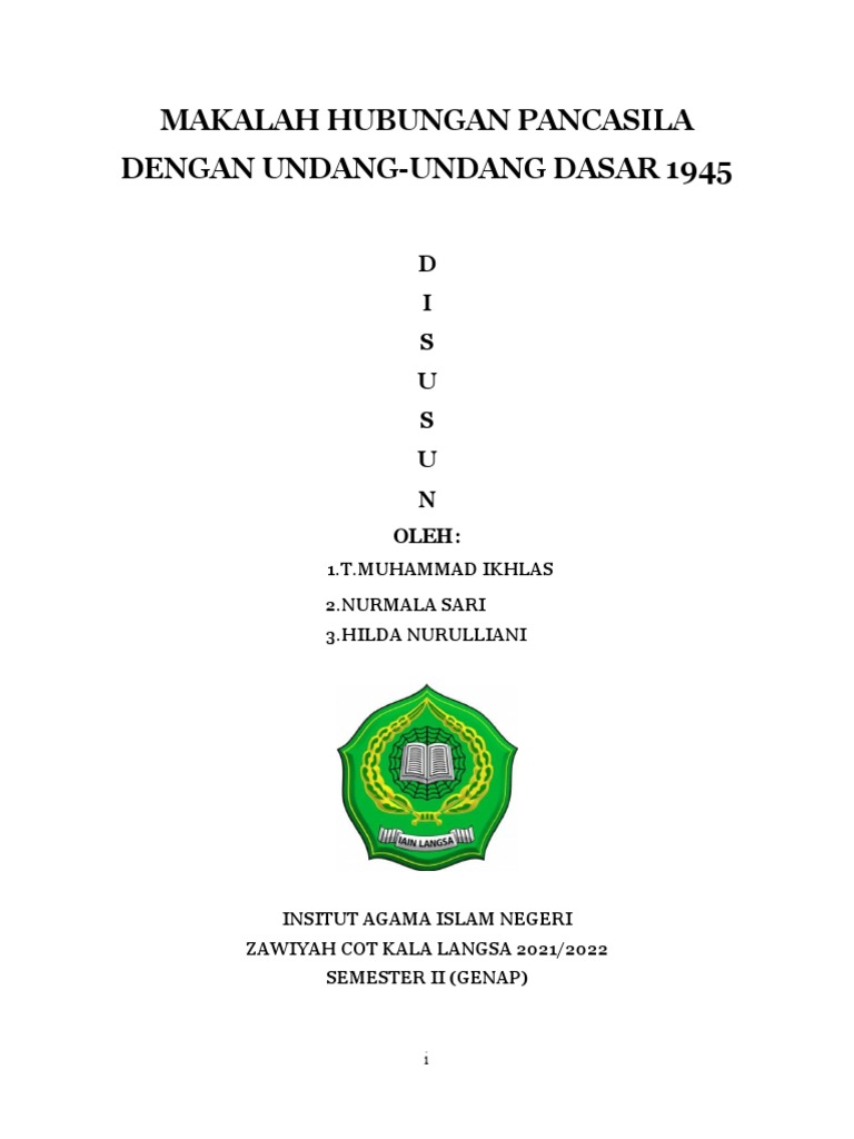 Makalah Hubungan Pancasila Dengan Undang | PDF