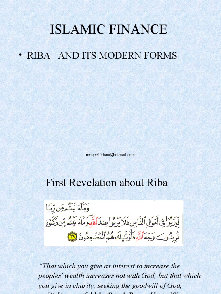 Riba in Quran and Hadith (Third Class) | PDF | Islamic Banking And ...