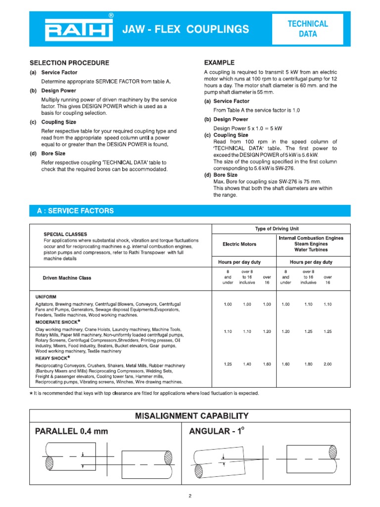 Rathi Jaw Flex Coupling | PDF