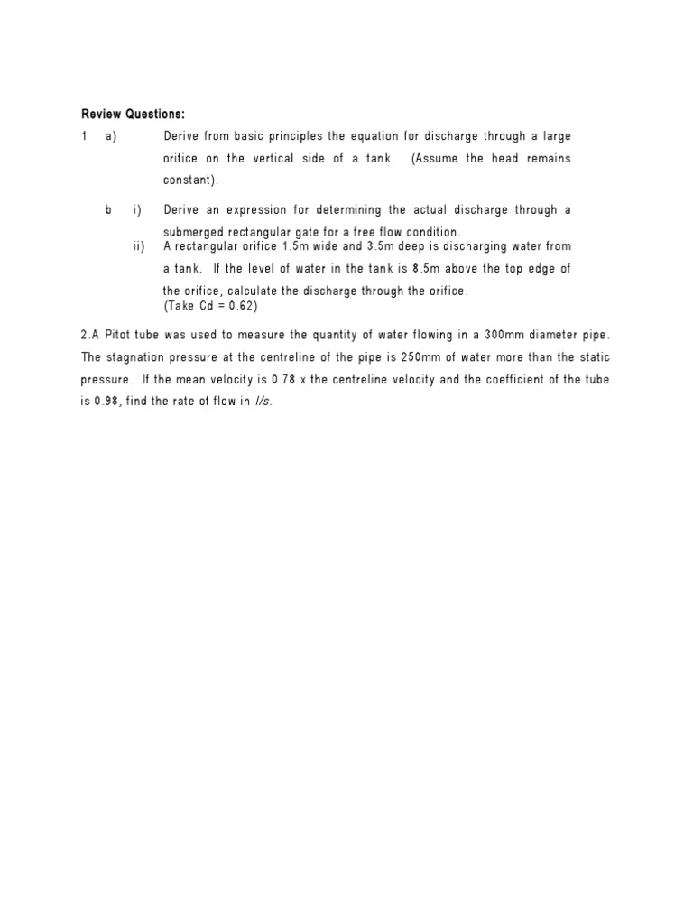 Hydraulics 2 Assignment | PDF