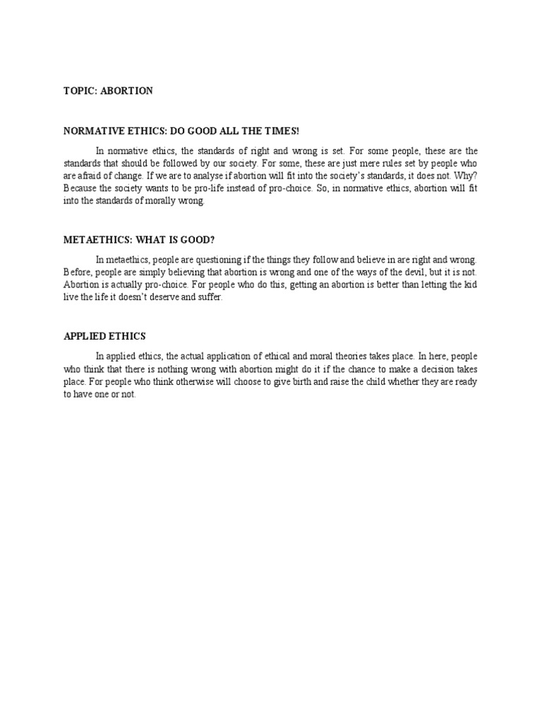 Example For Normative Ethics | PDF