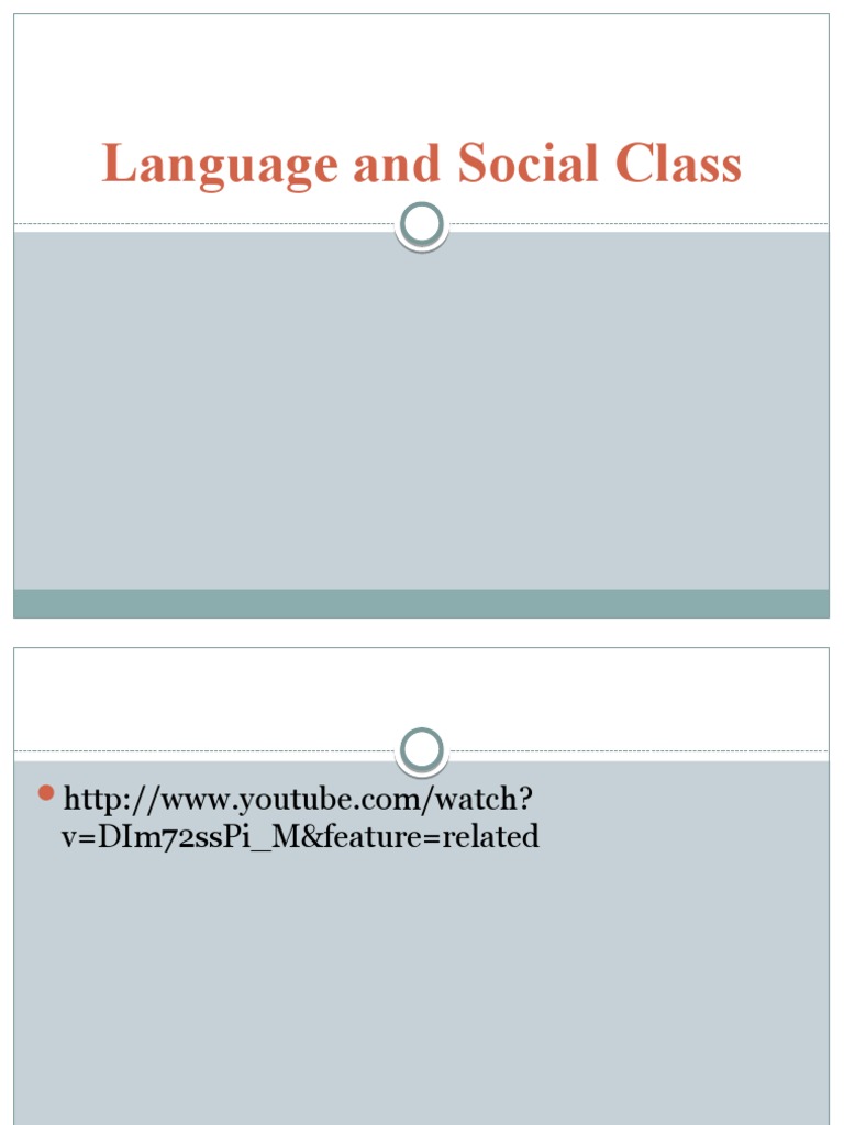 Language and Social Class | PDF | Dialect | Social Stratification