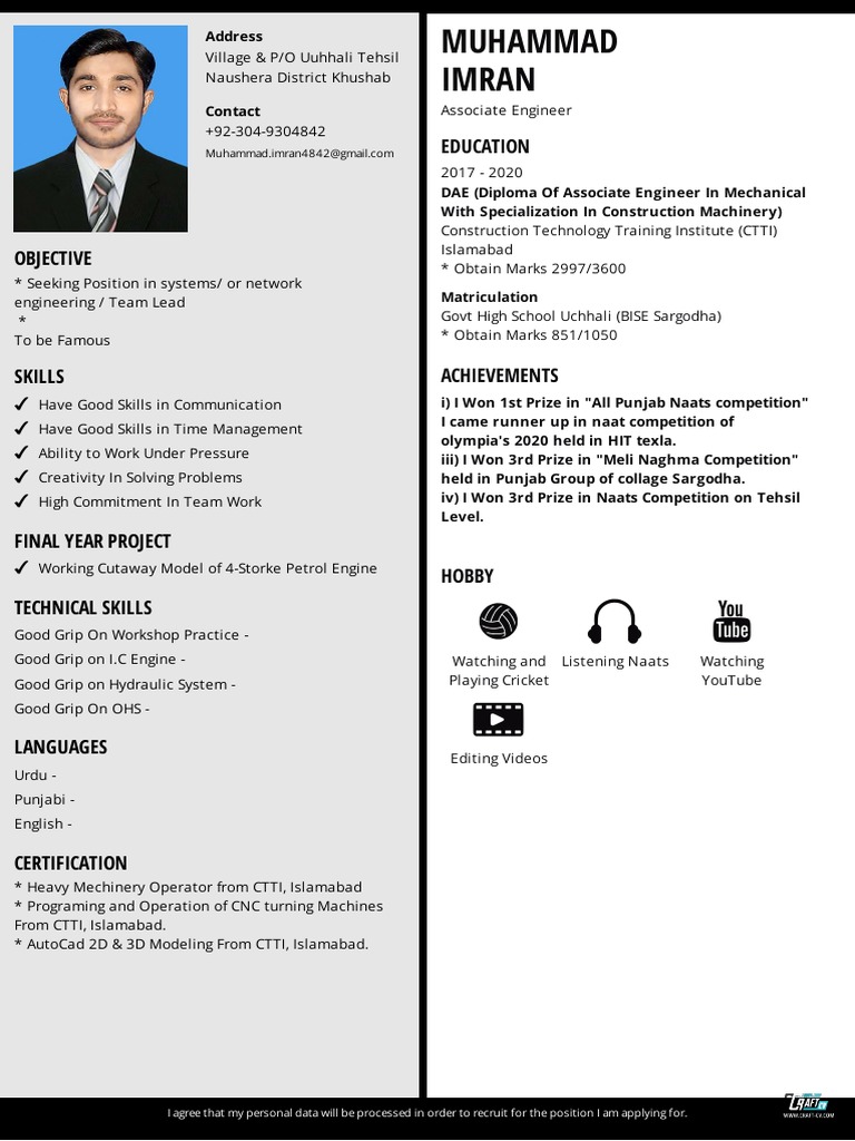 Muhammad - Imran - CV | PDF | Science And Technology | Engineering