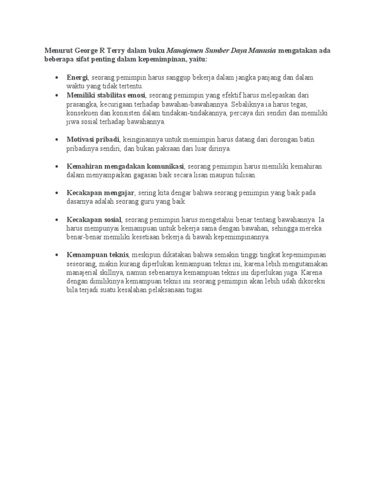 Menurut George R Terry Dalam Buku | PDF | Karier & Perkembangan | Sains ...