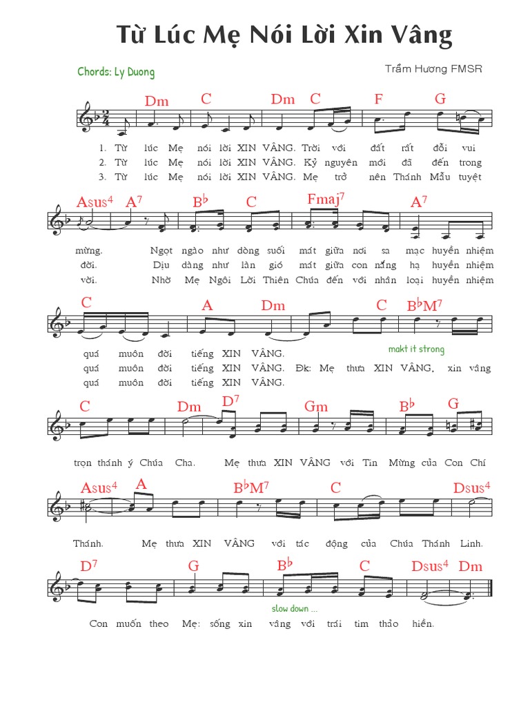 (Ly Duong) Tu Luc Me Noi Loi Xin Vang - Tram Huong | PDF