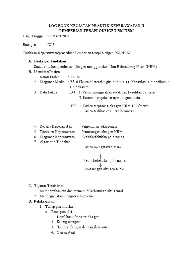 Log Book Oksigen | PDF