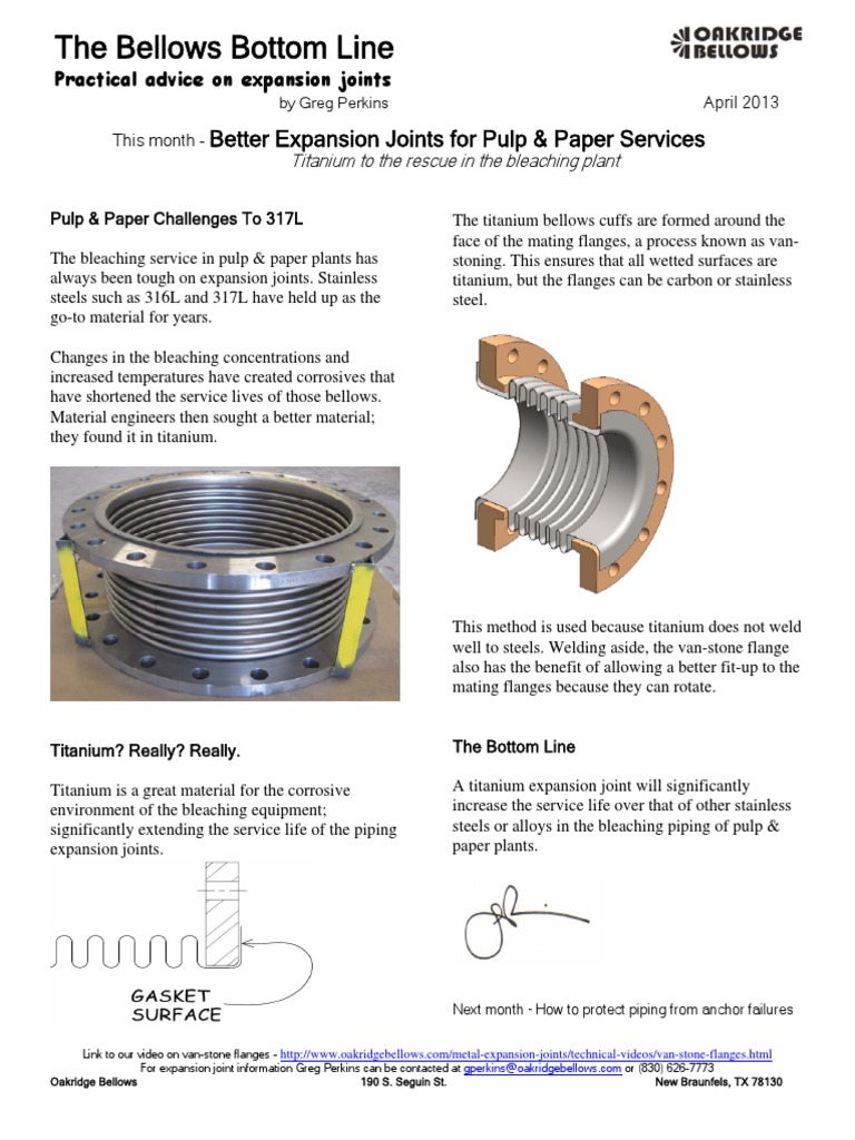 Expansion Joint Titanium | PDF | Stainless Steel | Titanium